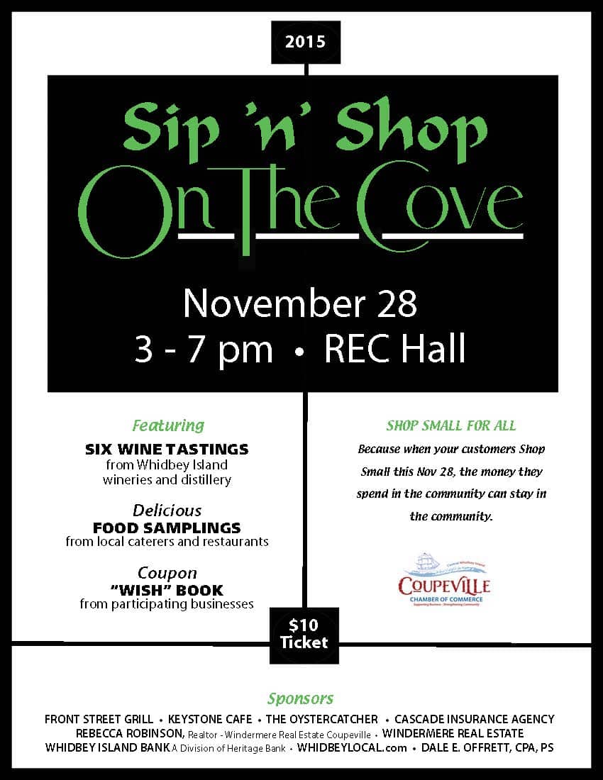 Coupeville Chamber Sip 'n' Shop Event Information